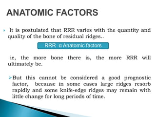 Residual ridge resorption | PPTX