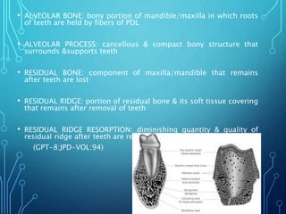 residual ridge resorption in cd patients | PPT