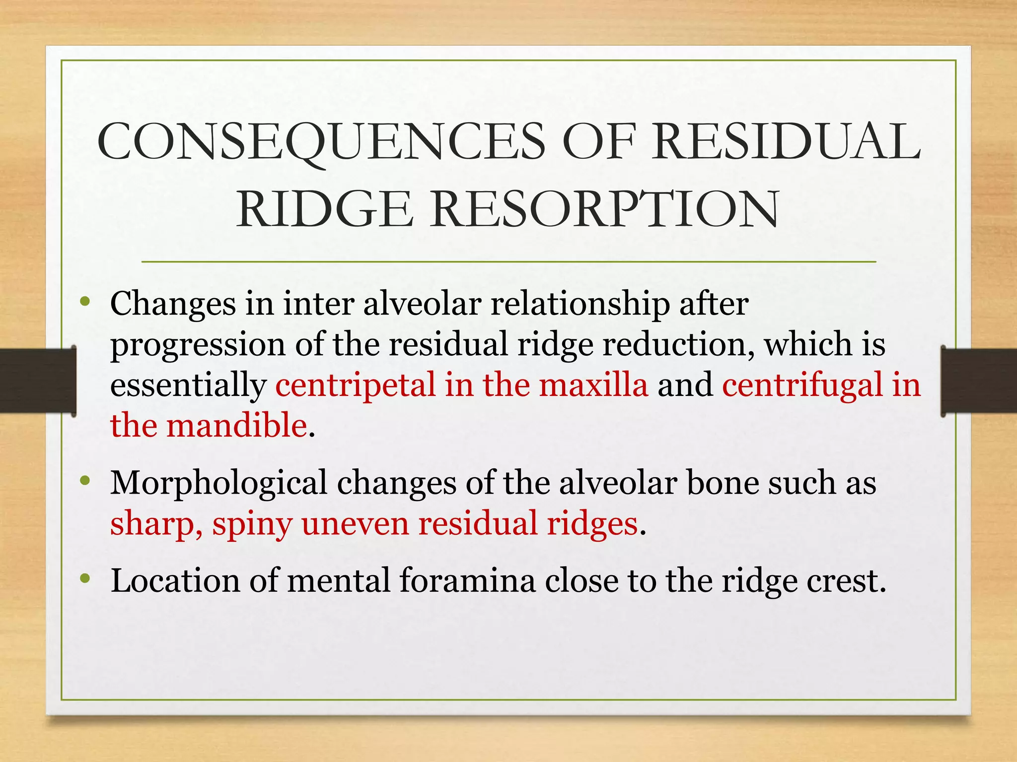 Residual ridge resorption | PPTX
