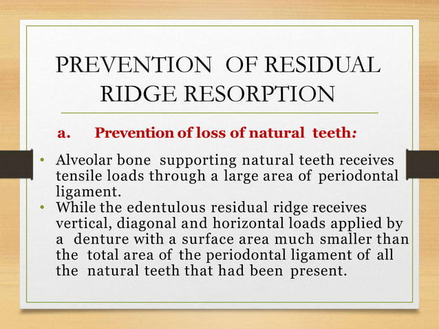 Residual ridge resorption | PPTX | Dental Health | Diseases and Conditions