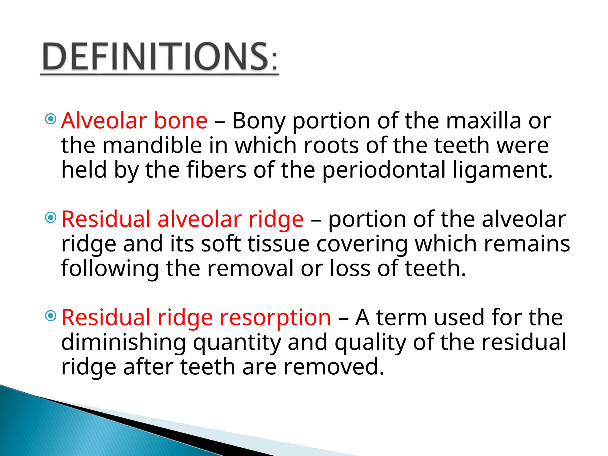 PROSTHODONTIC MANAGEMENT OF RESIDUAL RIDGE REDUCTION | PPT