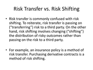 Residual risk financing | PPT