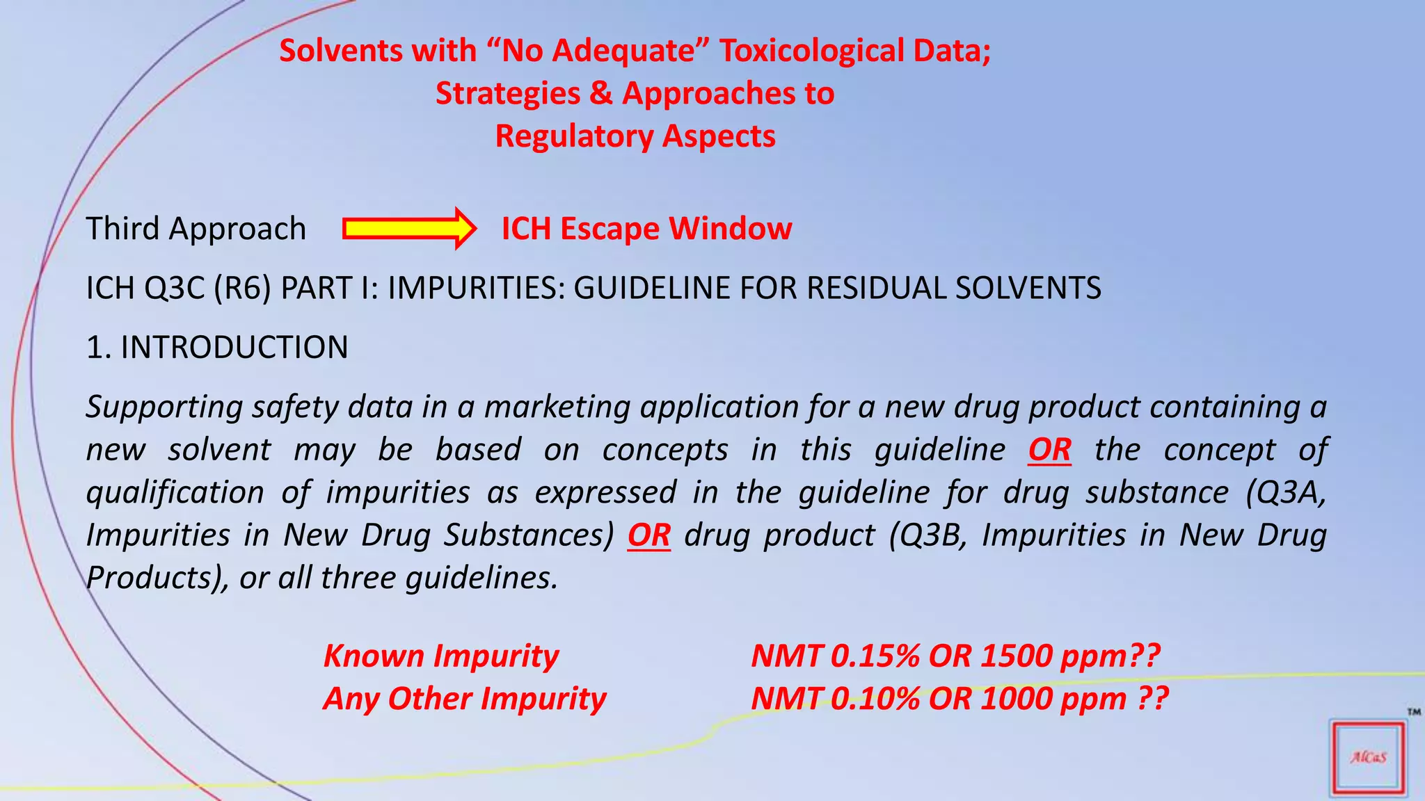 Residual solvent analysis, part 3 Solvents’ Limit in Pharmaceuticals ...