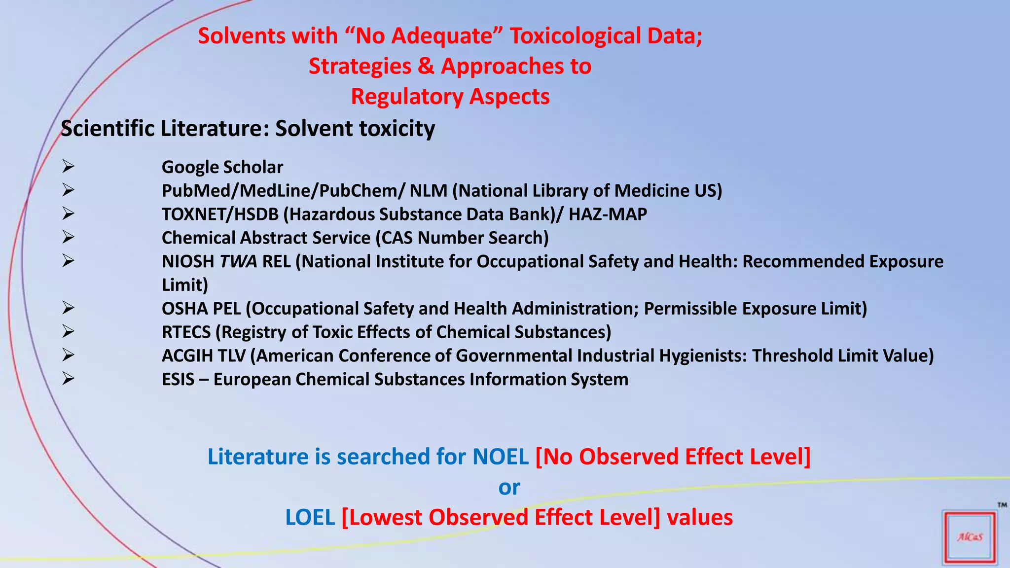 Residual solvent analysis, part 3 Solvents’ Limit in Pharmaceuticals ...