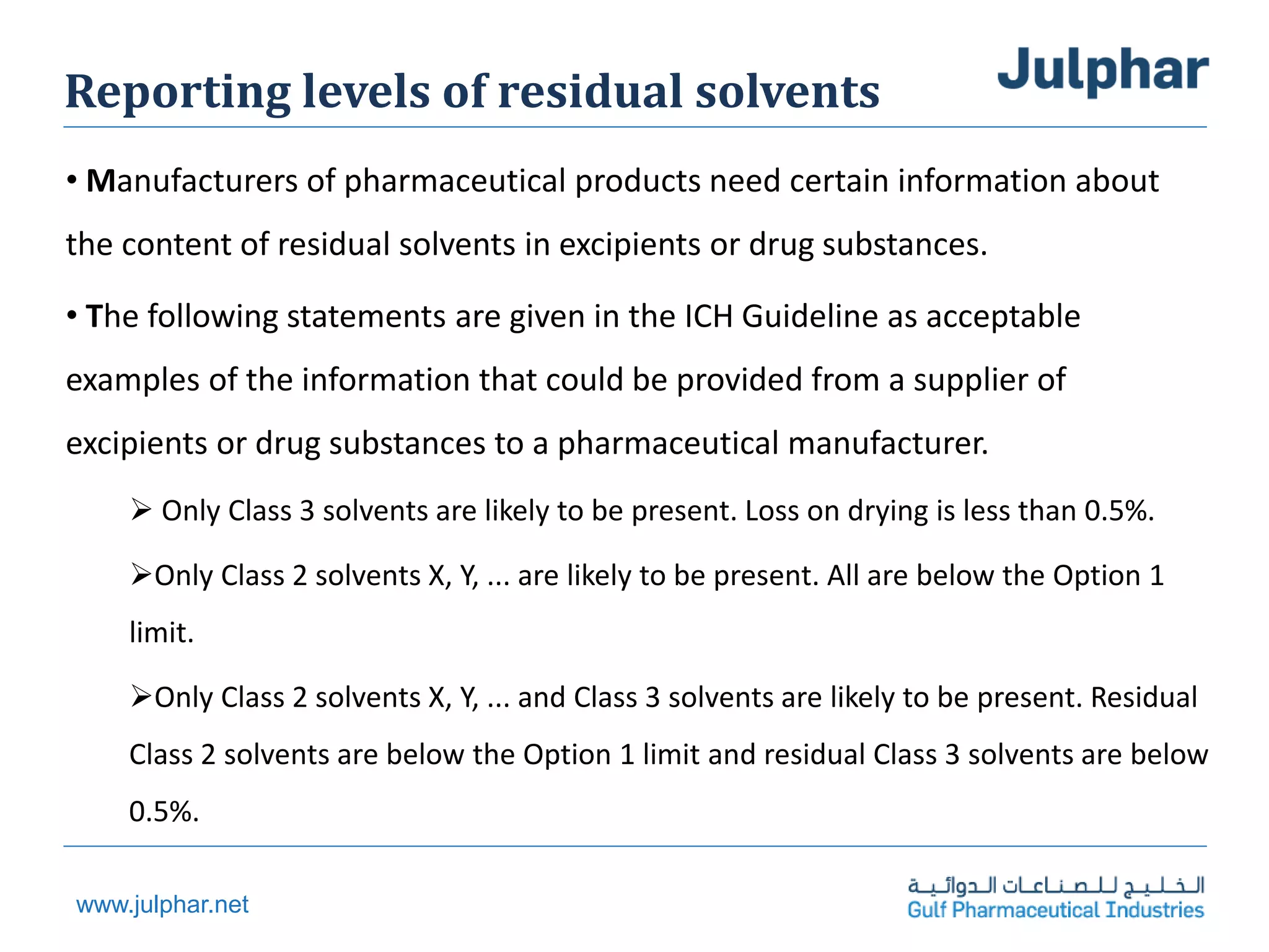 Residual solvents | PPTX