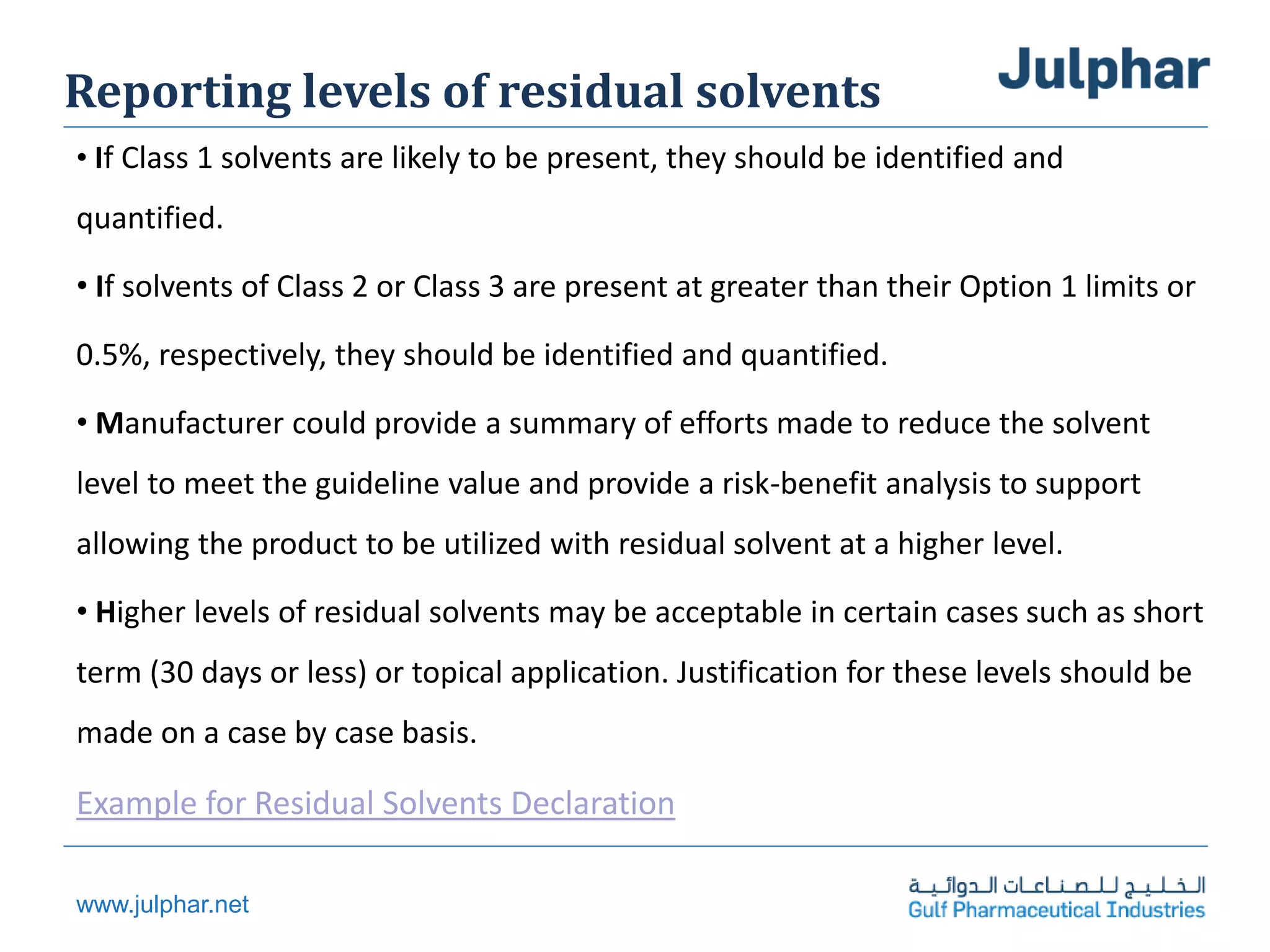 Residual solvents | PPTX