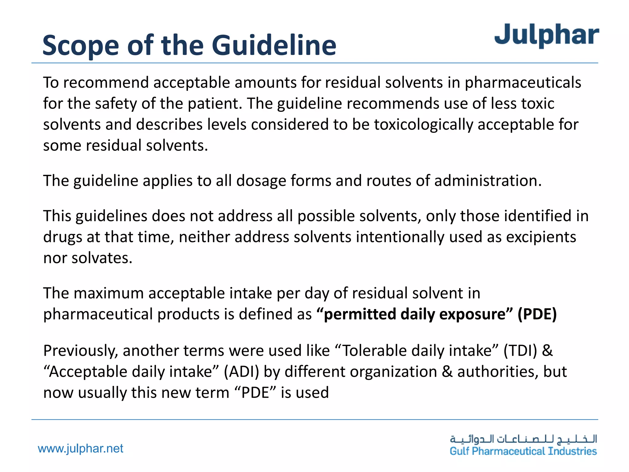 Residual solvents | PPTX
