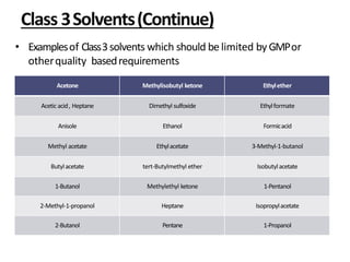 Residual solvents | PPTX | Pharmaceutical Drugs | Medical Health