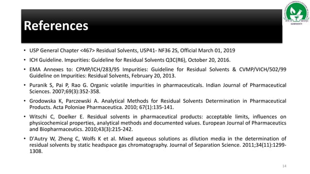 Residual Solvents, USP | PPT