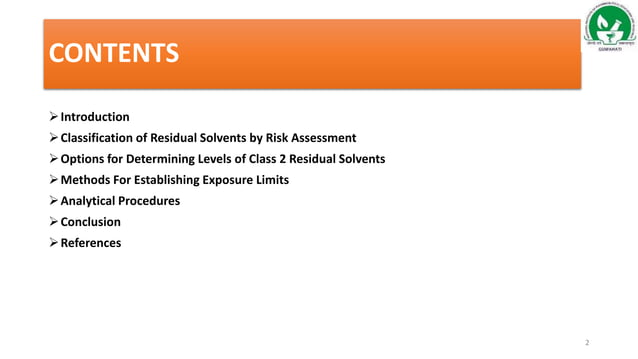 Residual Solvents, USP | PPTX