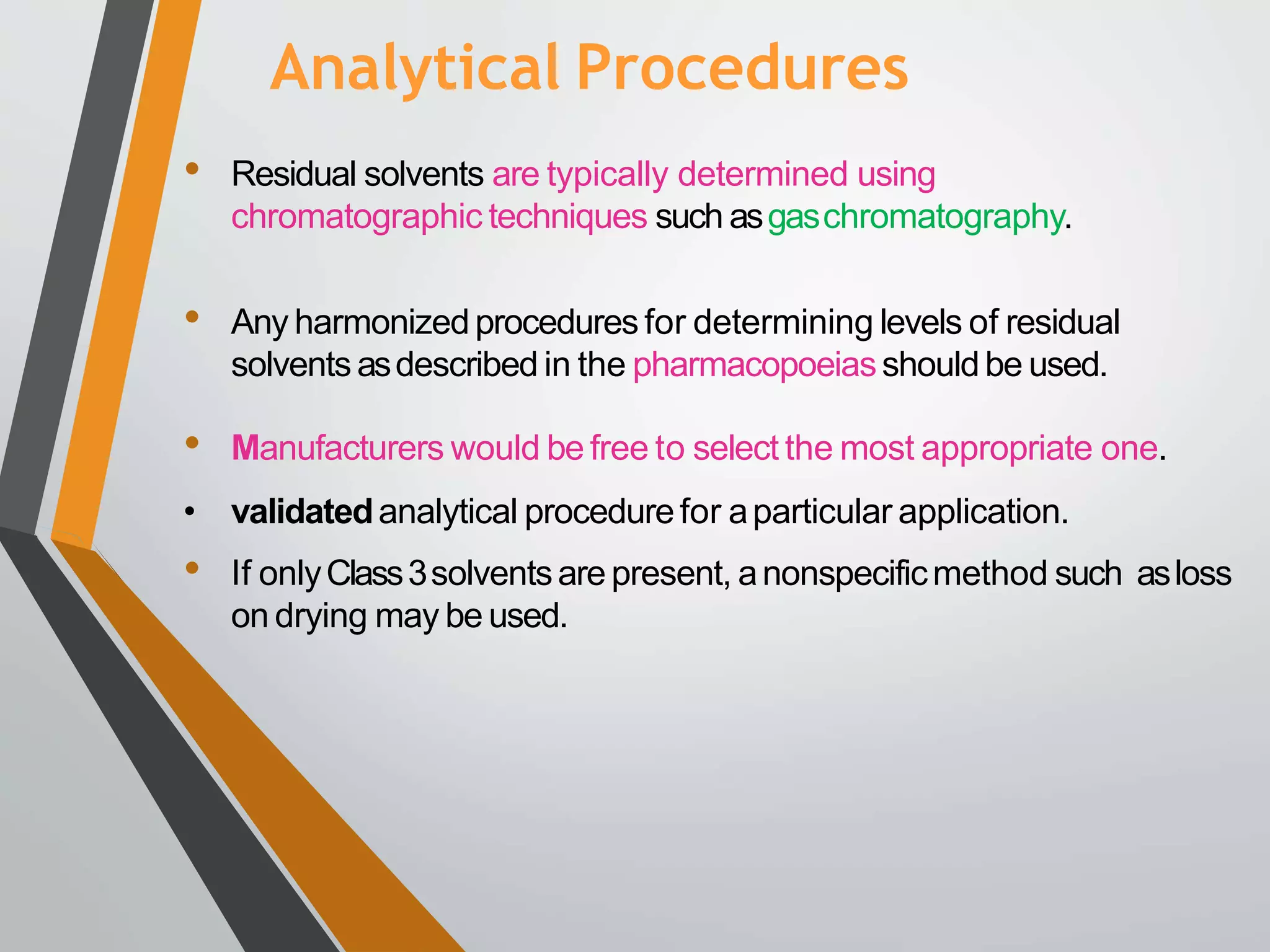 Residual solvents as impurities | PPTX