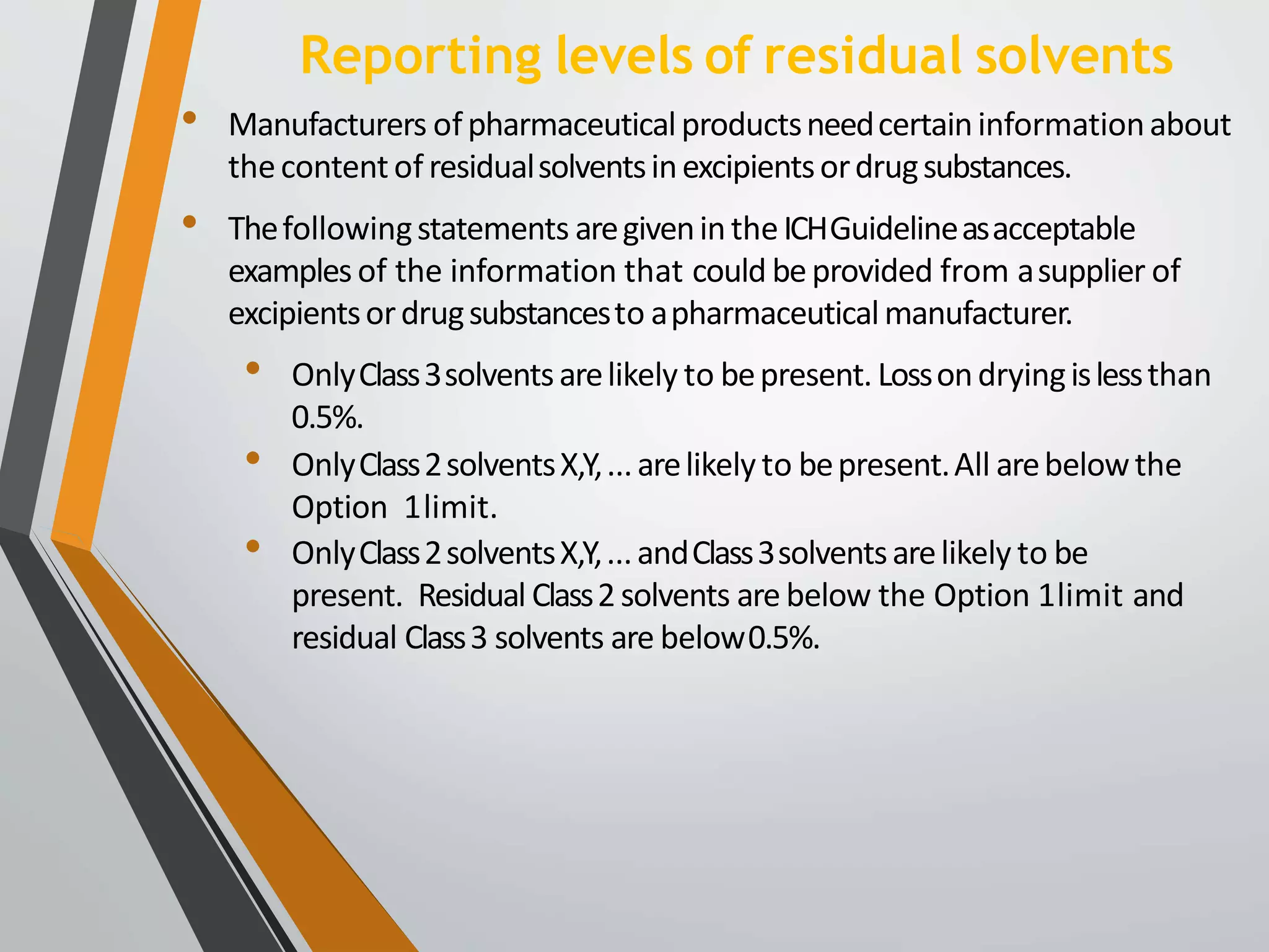 Residual solvents as impurities | PPTX
