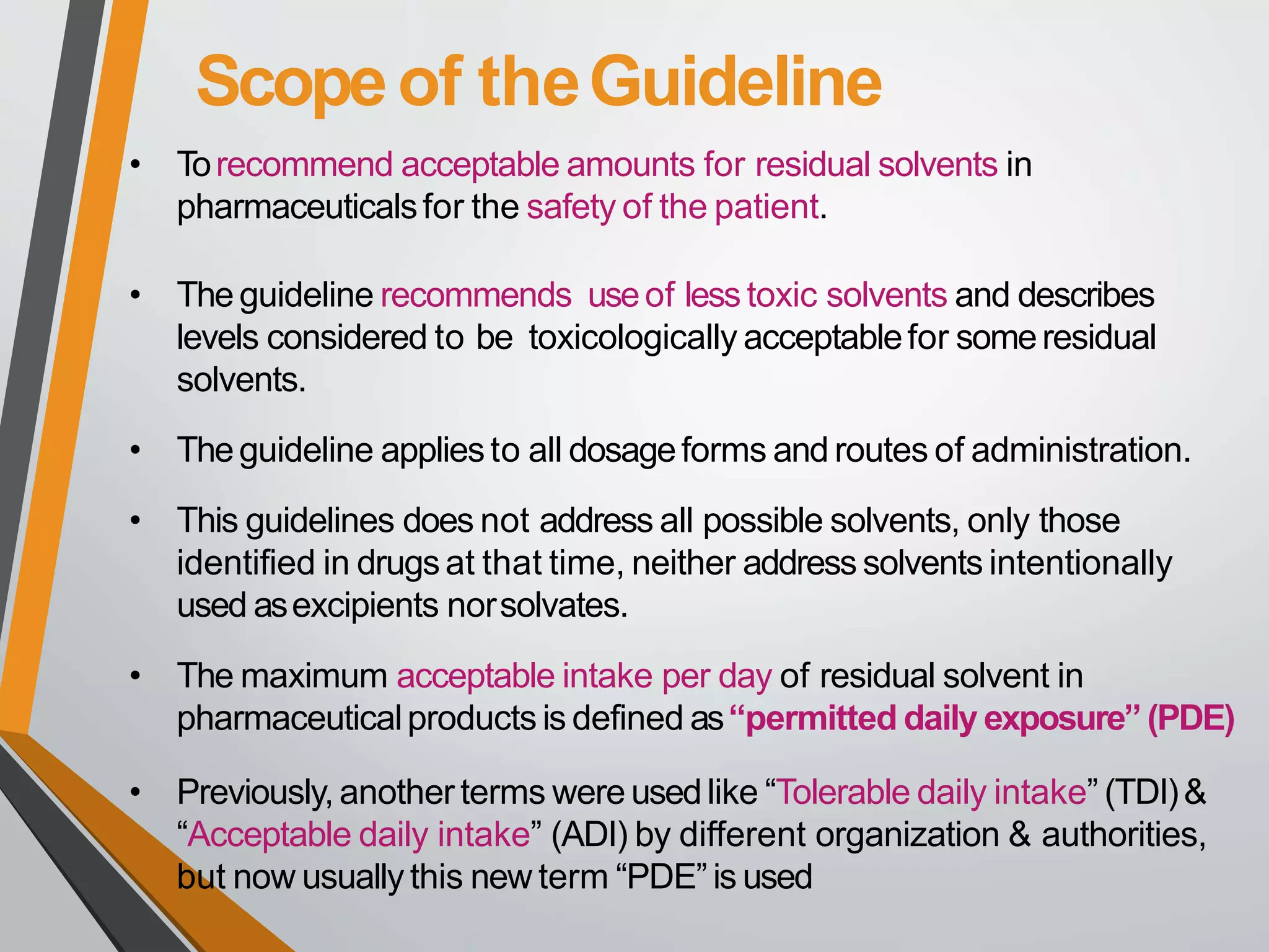 Residual solvents as impurities | PPTX