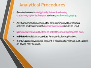 Residual solvents as impurities | PPTX