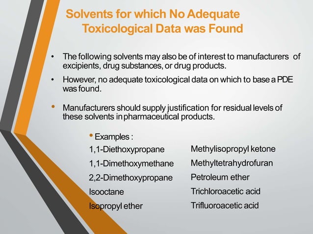 Residual solvents as impurities | PPTX