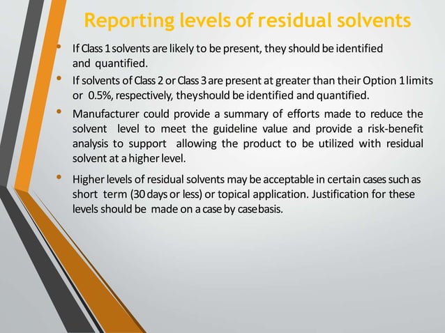 Residual solvents as impurities | PPTX