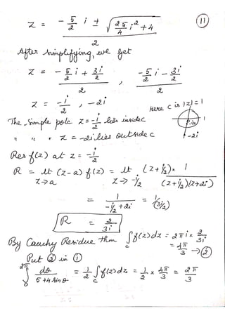 Residues and poles ,contour integration type i integrals | PDF | Free ...