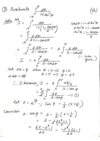 Residues and poles ,contour integration type i integrals | PDF