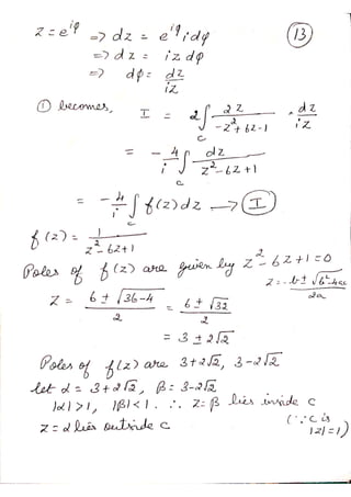 Residues and poles ,contour integration type i integrals | PDF
