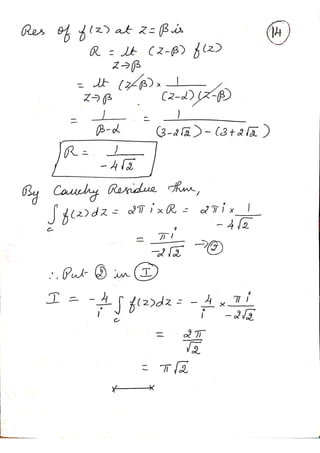 Residues and poles ,contour integration type i integrals | PDF | Free ...