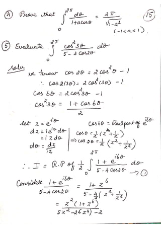 Residues and poles ,contour integration type i integrals | PDF