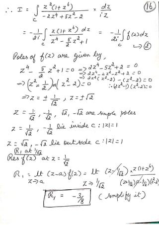 Residues and poles ,contour integration type i integrals | PDF