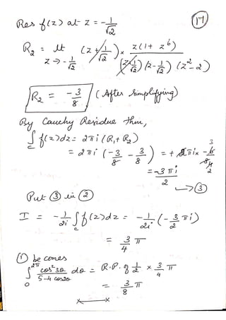 Residues and poles ,contour integration type i integrals | PDF | Free Download