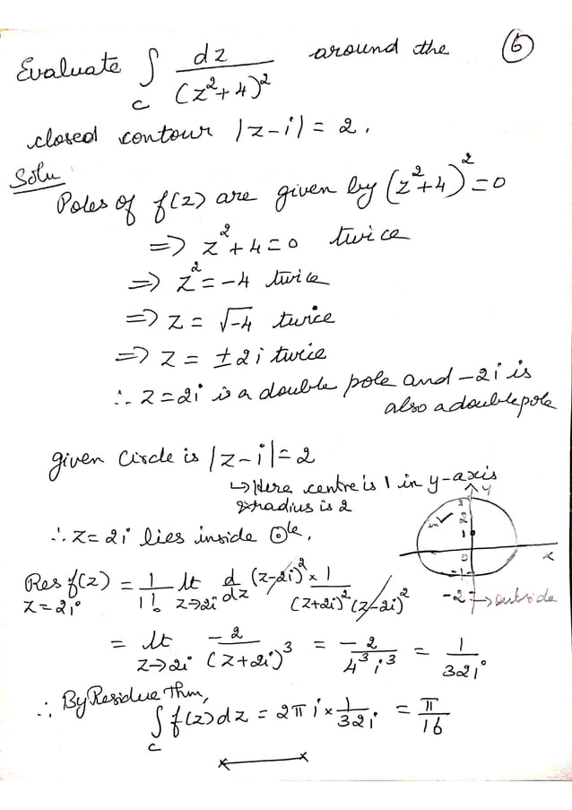 Residues and poles ,contour integration type i integrals | PDF