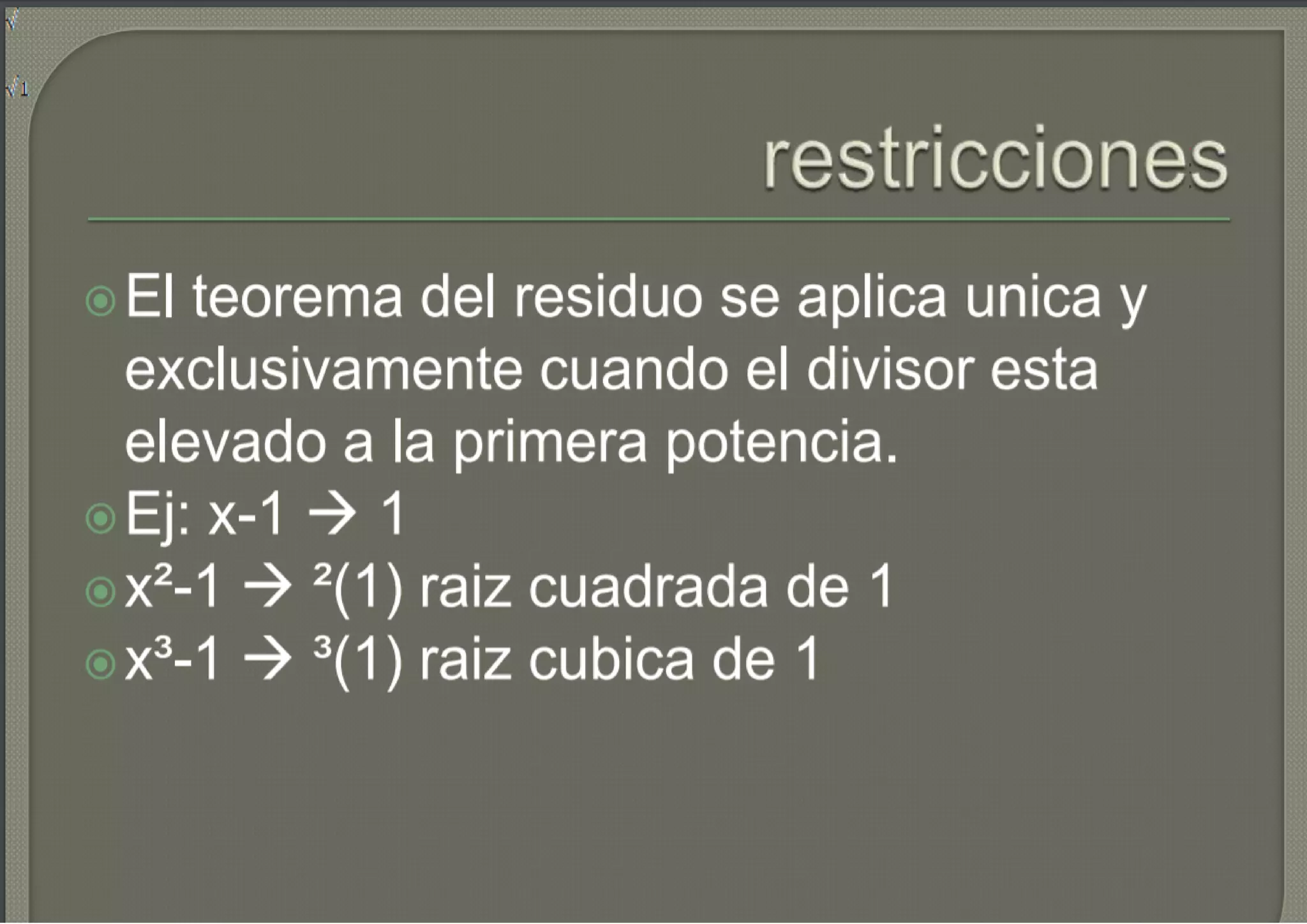 Teorema del Residuo | PDF