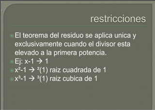 Teorema del Residuo | PDF