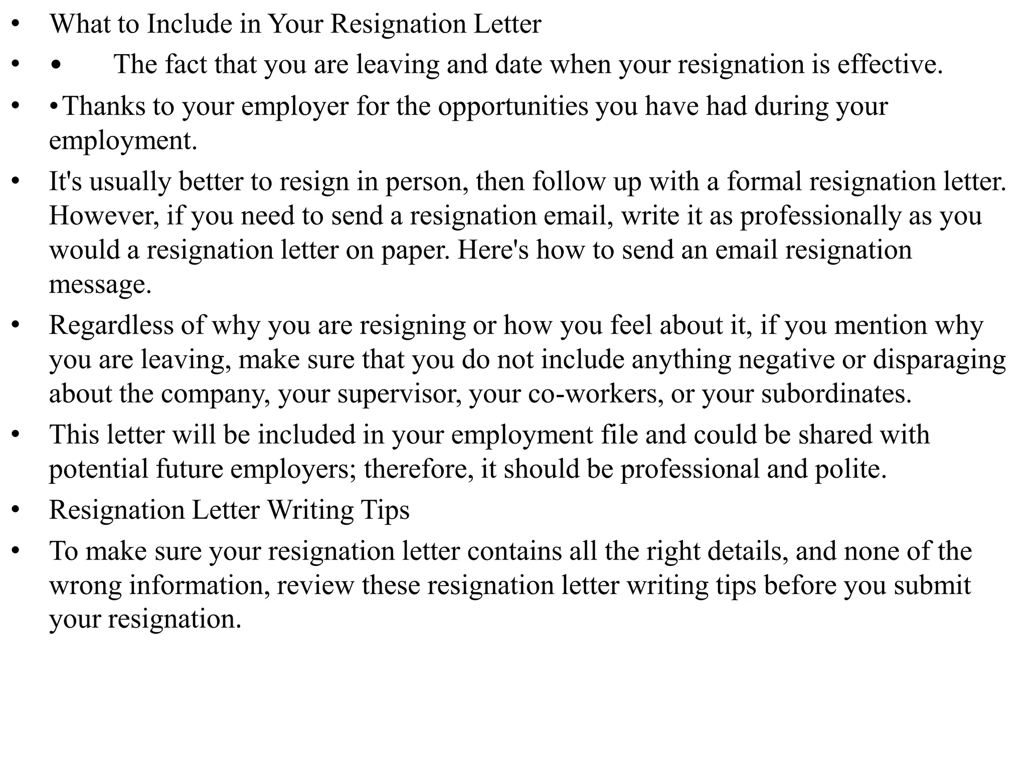 Resignation letter | PPTX