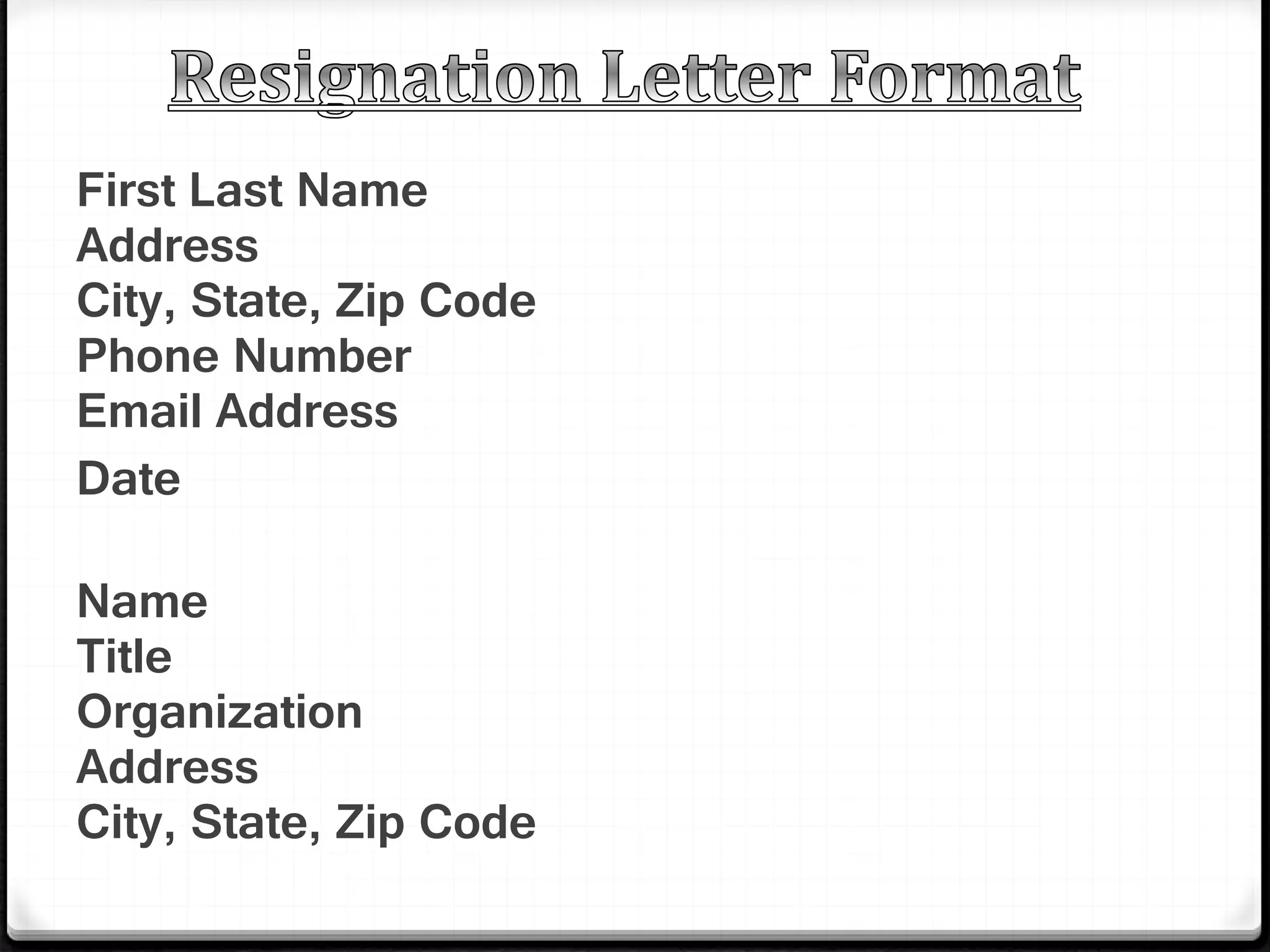 Resignation letter (powerpoint) | PPTX