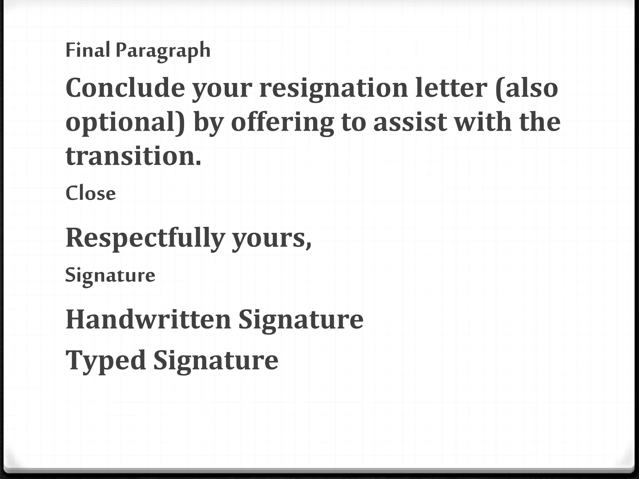Resignation letter (powerpoint) | PPTX