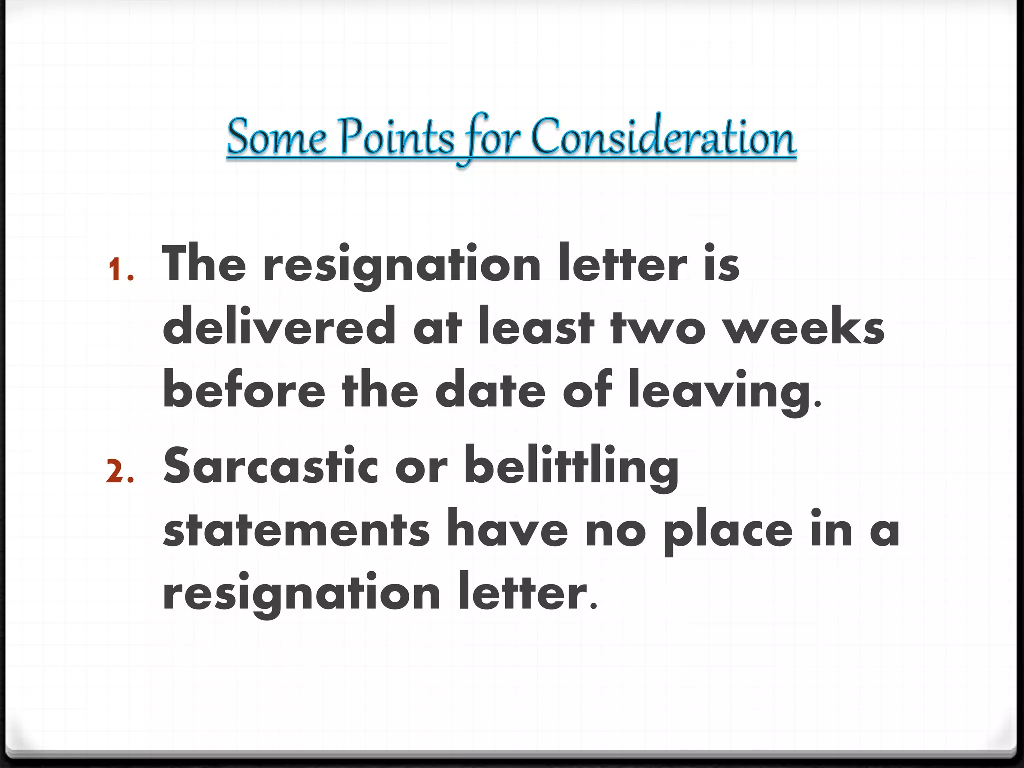 Resignation letter (powerpoint) | PPTX
