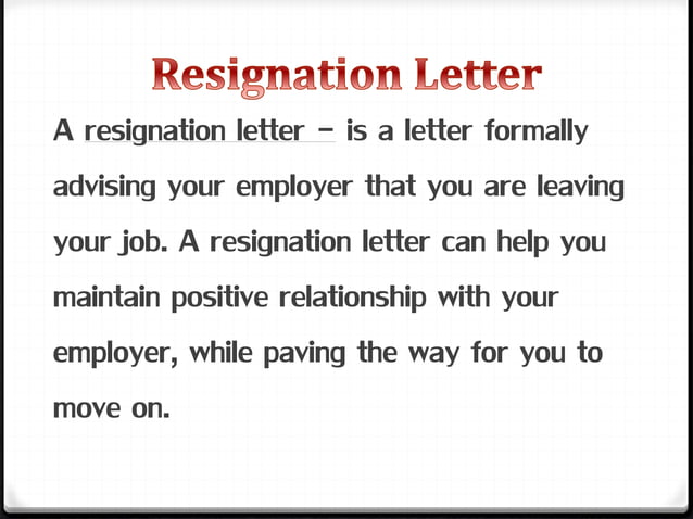 Resignation letter (powerpoint) | PPTX