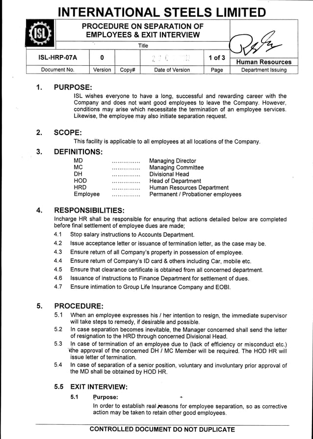 Resignation policy | PDF | Human Resources | Business