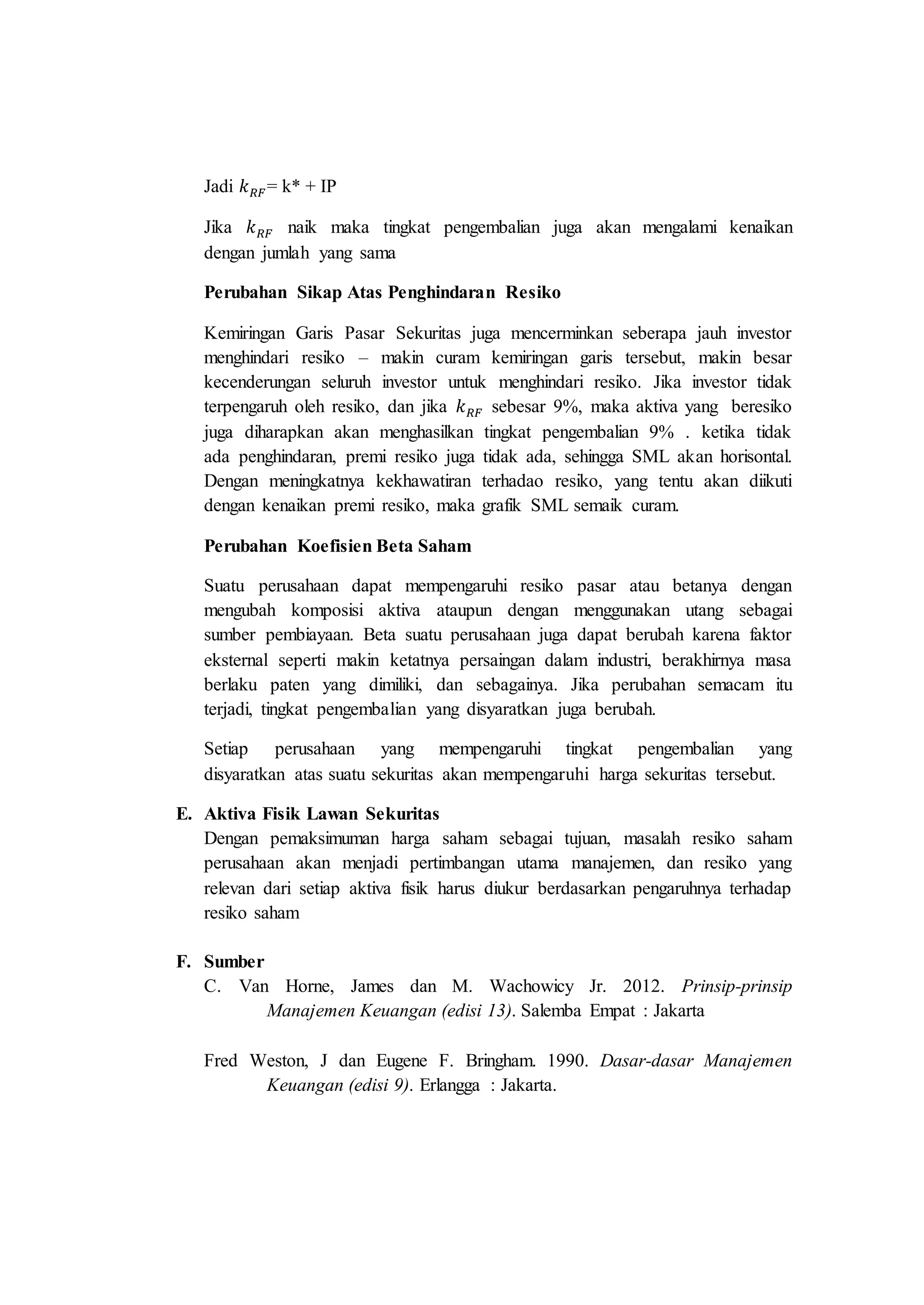 Resiko investasi dan teori portofolio | DOCX