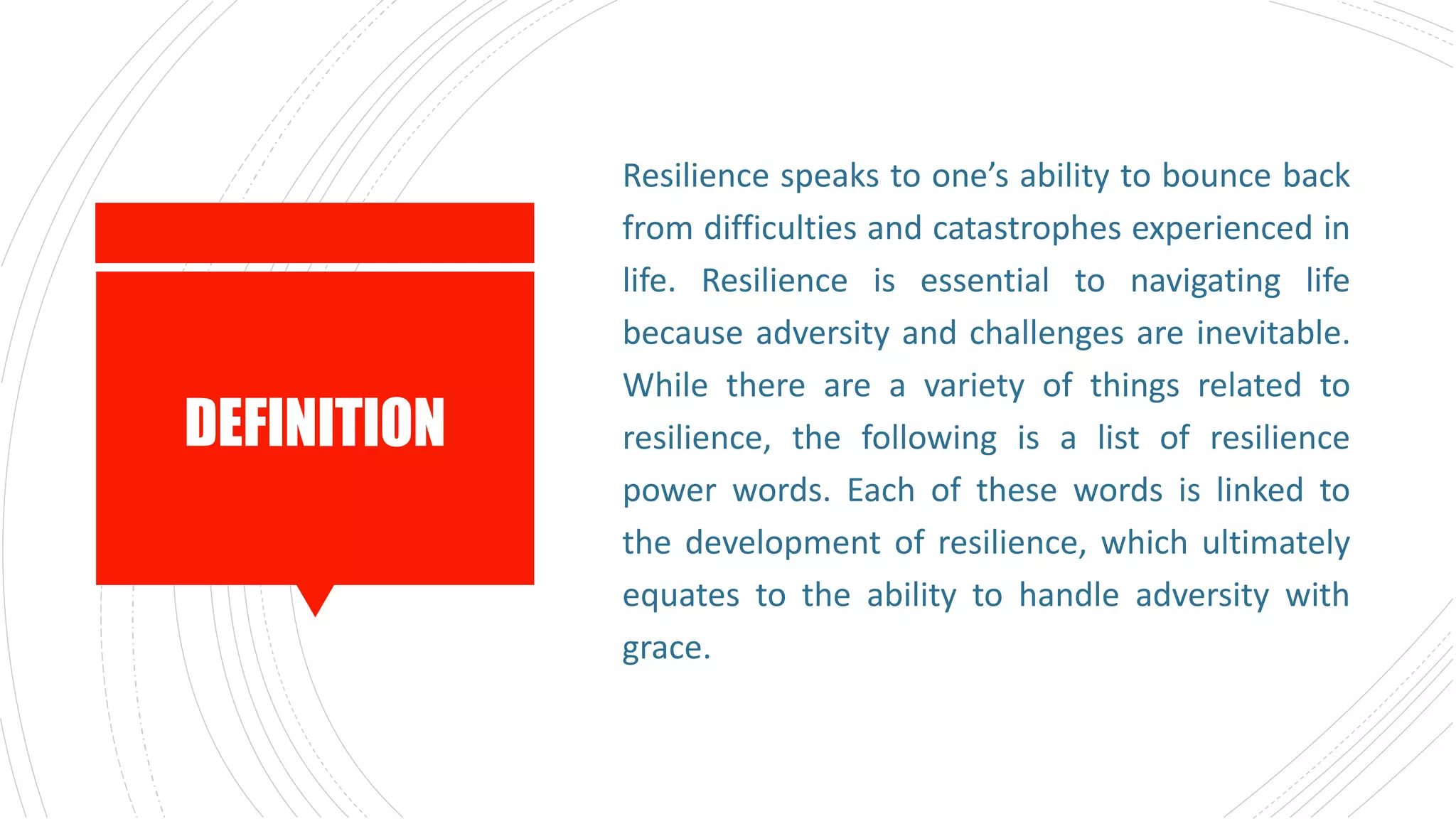 Resilience 12 power words | PPT
