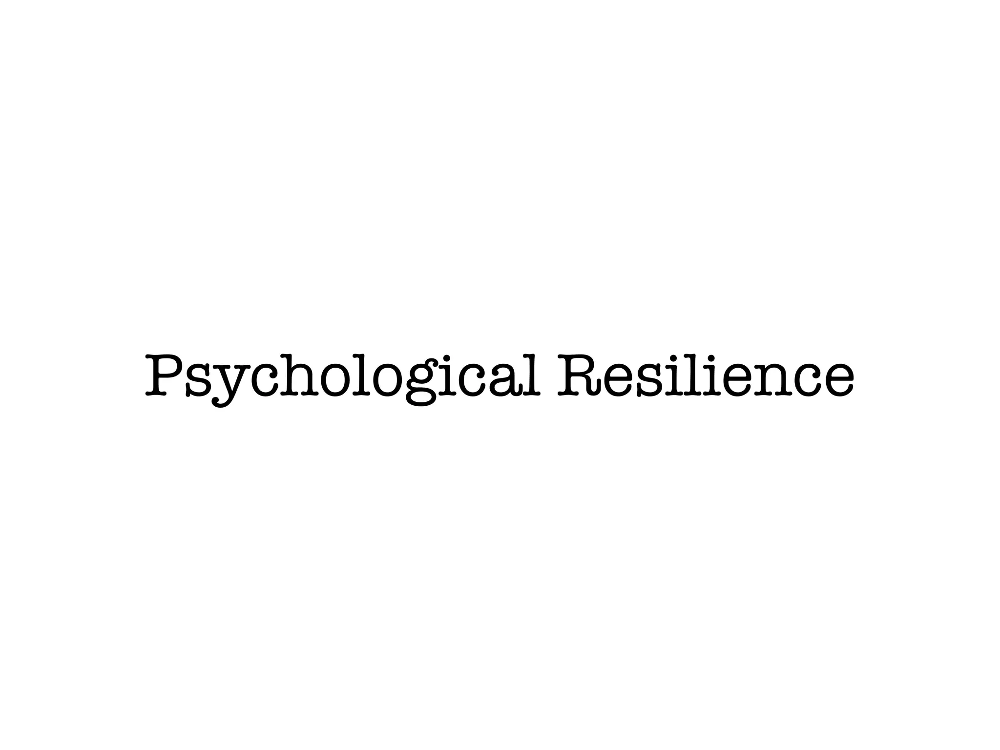 Resilience | PDF