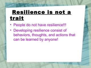 Resilience and empowerment | PPT