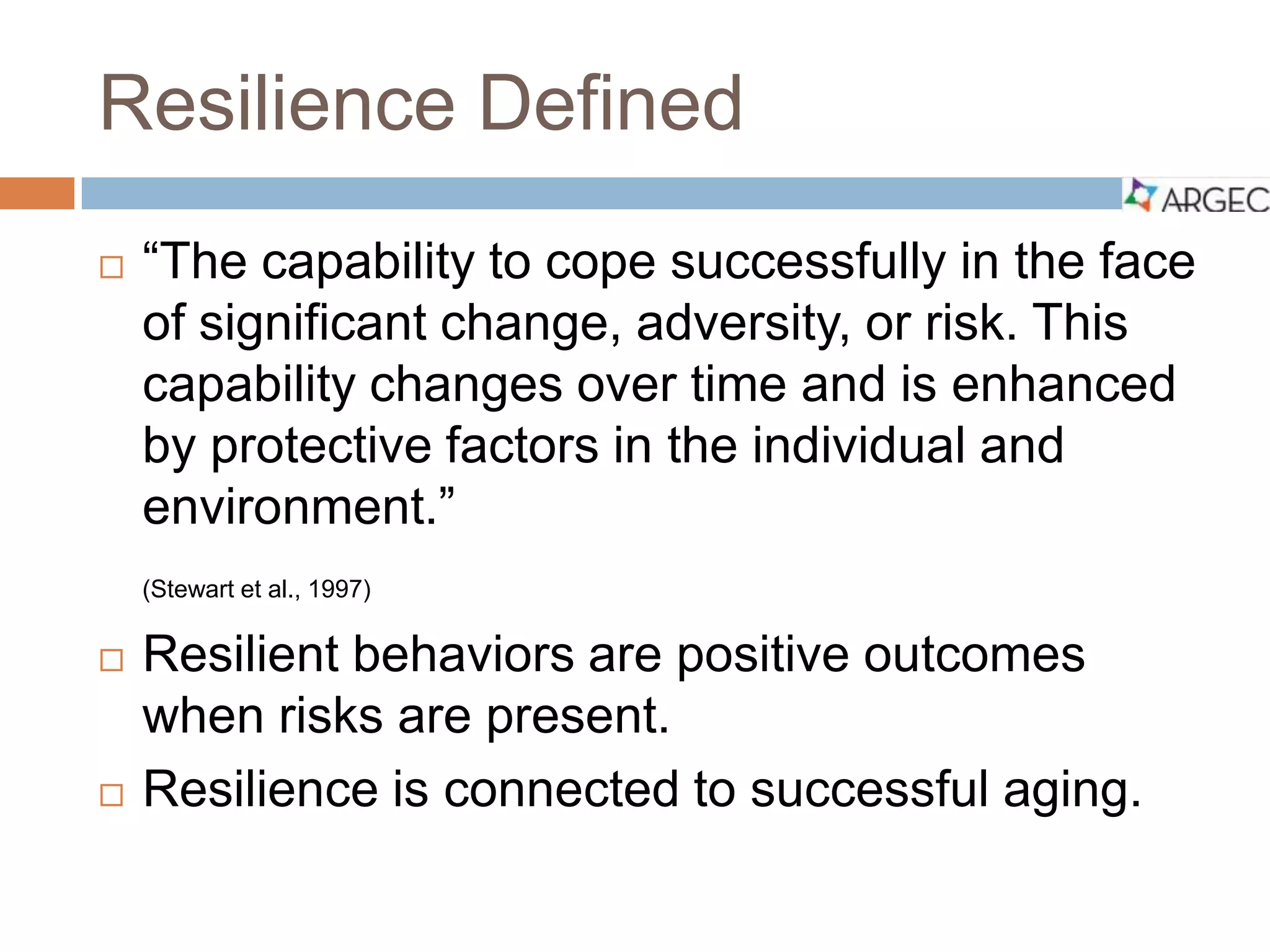 ARGEC: Resilience in older adulthood | PDF