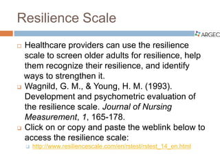 ARGEC: Resilience in older adulthood | PDF