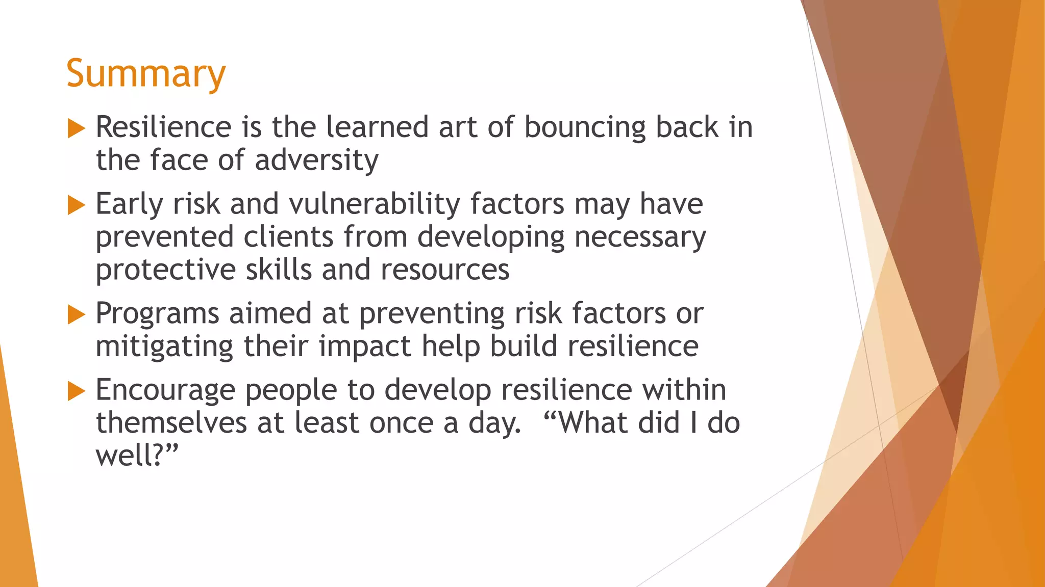 Building Resilience for Recovery | PPTX