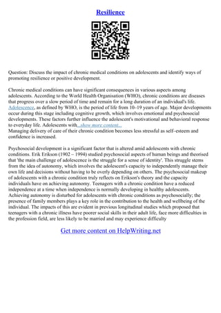 Resilience Essay | PDF