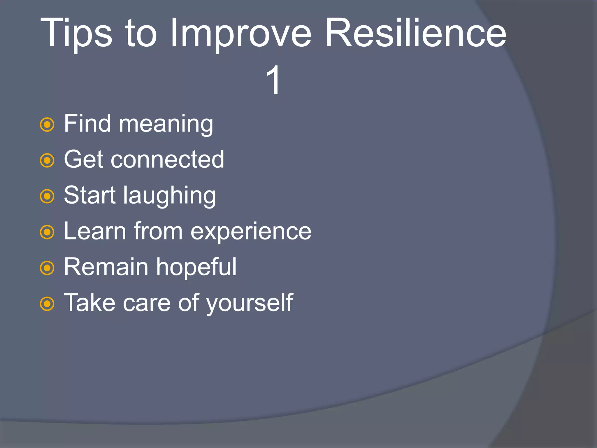 Resilience presentation | PPTX