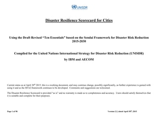 Disaster Resilience Scorecard for Cities | PDF