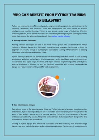 Who Can Benefit from Python Training in Bilaspur? | PDF
