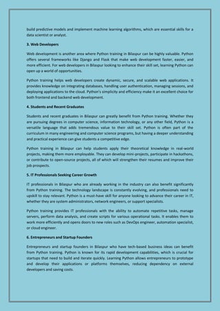 Who Can Benefit from Python Training in Bilaspur? | PDF