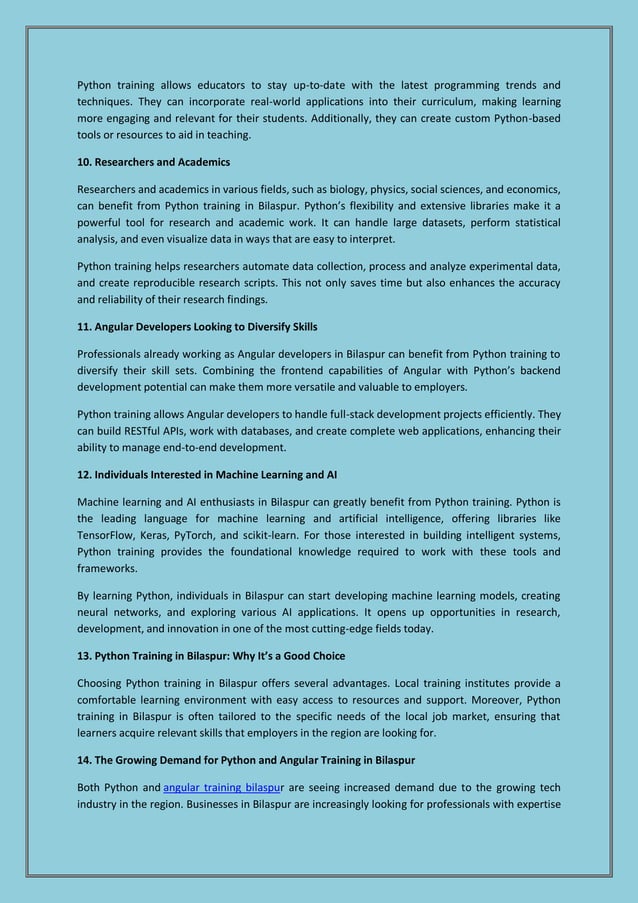 Who Can Benefit from Python Training in Bilaspur? | PDF