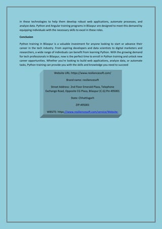 Who Can Benefit from Python Training in Bilaspur? | PDF